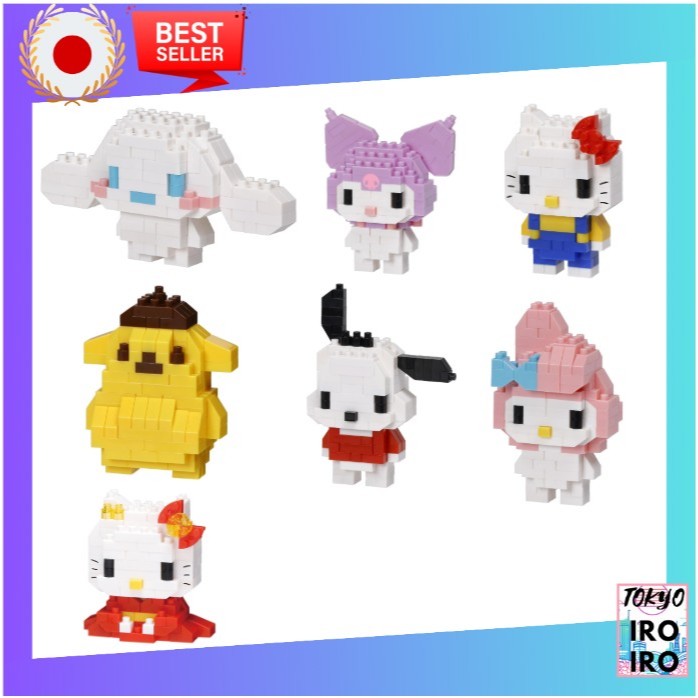 [Qualidade do Japão] Personagens Kawada Nanoblock Sanrio Cinnamoroll NBCC_180 / Kuromi NBCC_179 ...