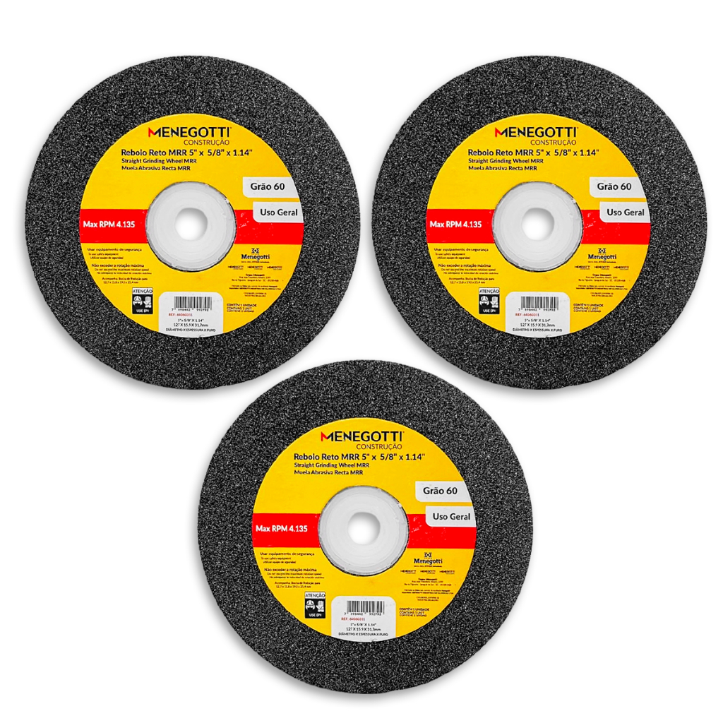 Rebolo Reto Pedra Moto Esmeril Menegotti GR60 para Desbaste e ...