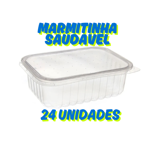 Kit 24 Unid. Pote Plastico Retangular Descartável 250/500/750 Microondas Freezer Marmita ...