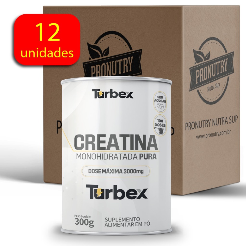 CREATINA TURBEX 100% - 300gr Pack 12 un | Shopee Brasil