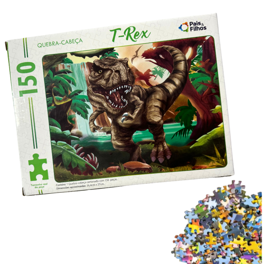 Quebra-cabeça infantil Dinossauro T Rex 150 Peças - Pais E Filhos ...
