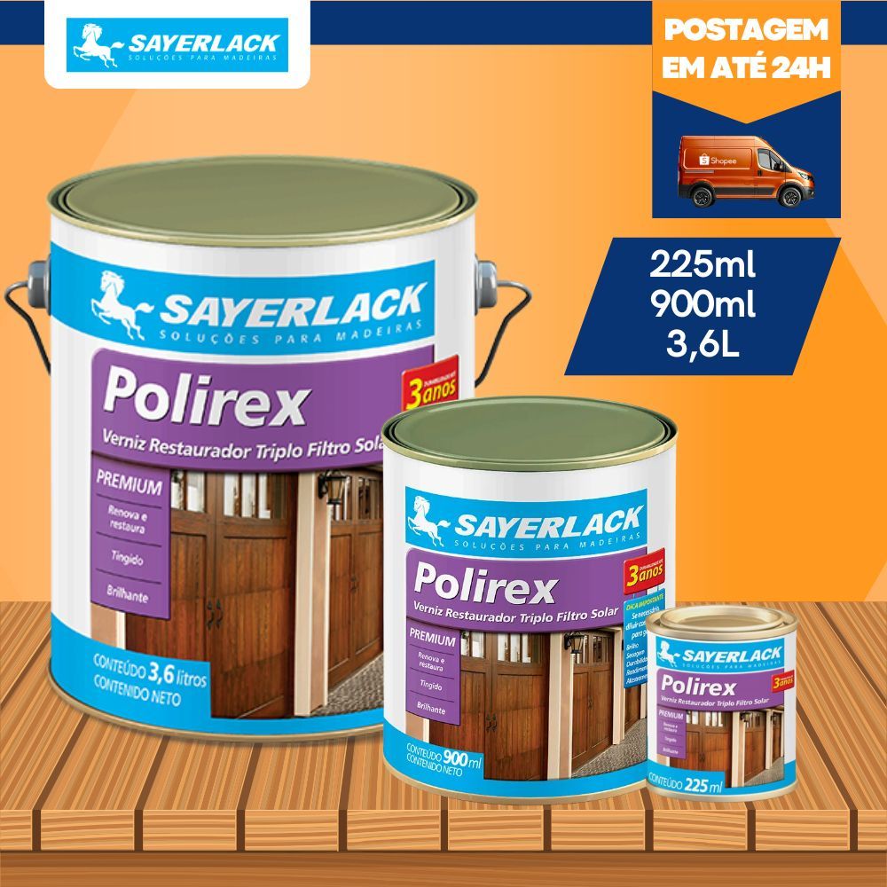 Verniz Mogno/Imbuia 900ml/3,6L Polirex Sayerlack | Shopee Brasil