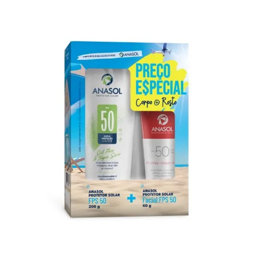 Kit Protetor Solar Anasol FPS50 200G + Facial 60g - Anasol | Shopee Brasil