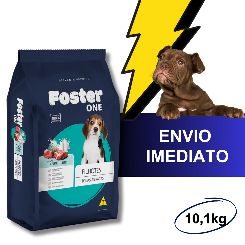 Ração para filhotes foster one sabor carne e leite 10,01kg - Envio ...