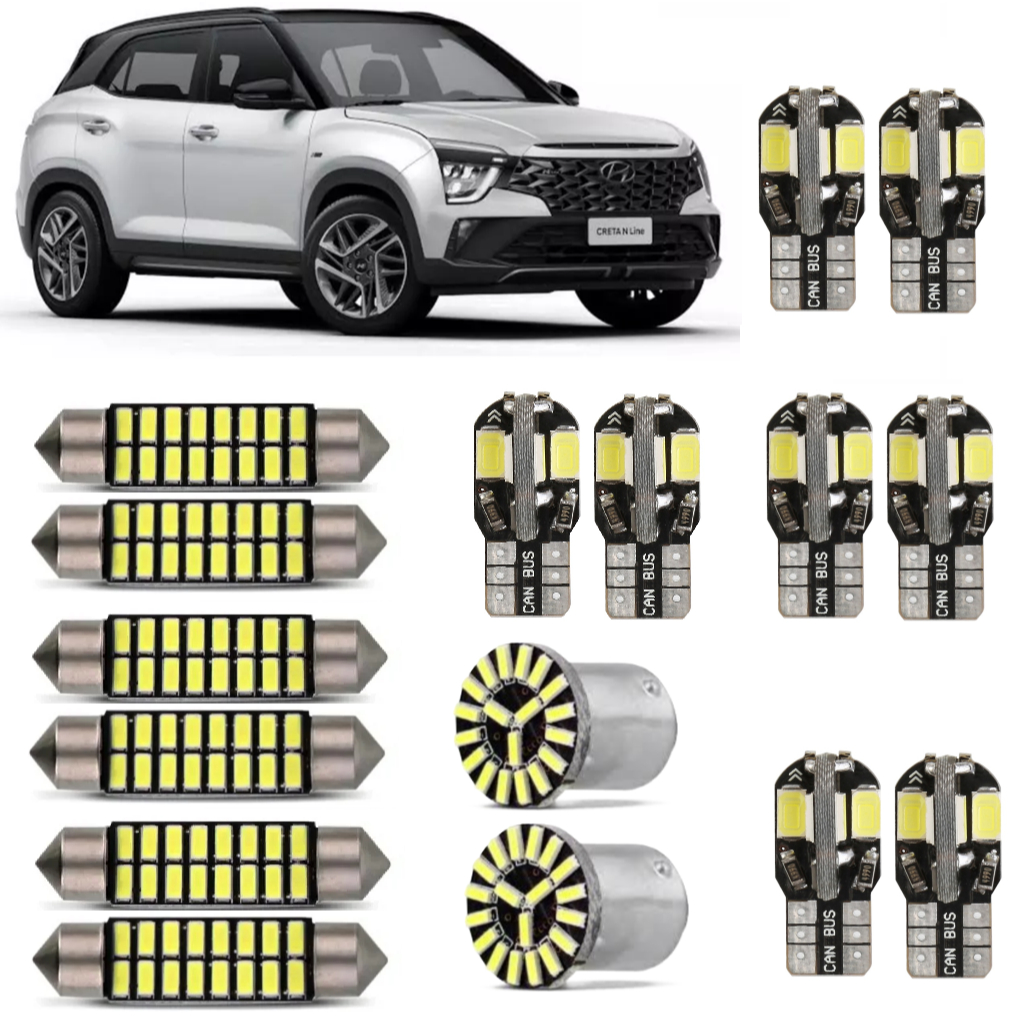 Kit Led Interno Premium Novo Creta + Ré + Teto | Shopee Brasil