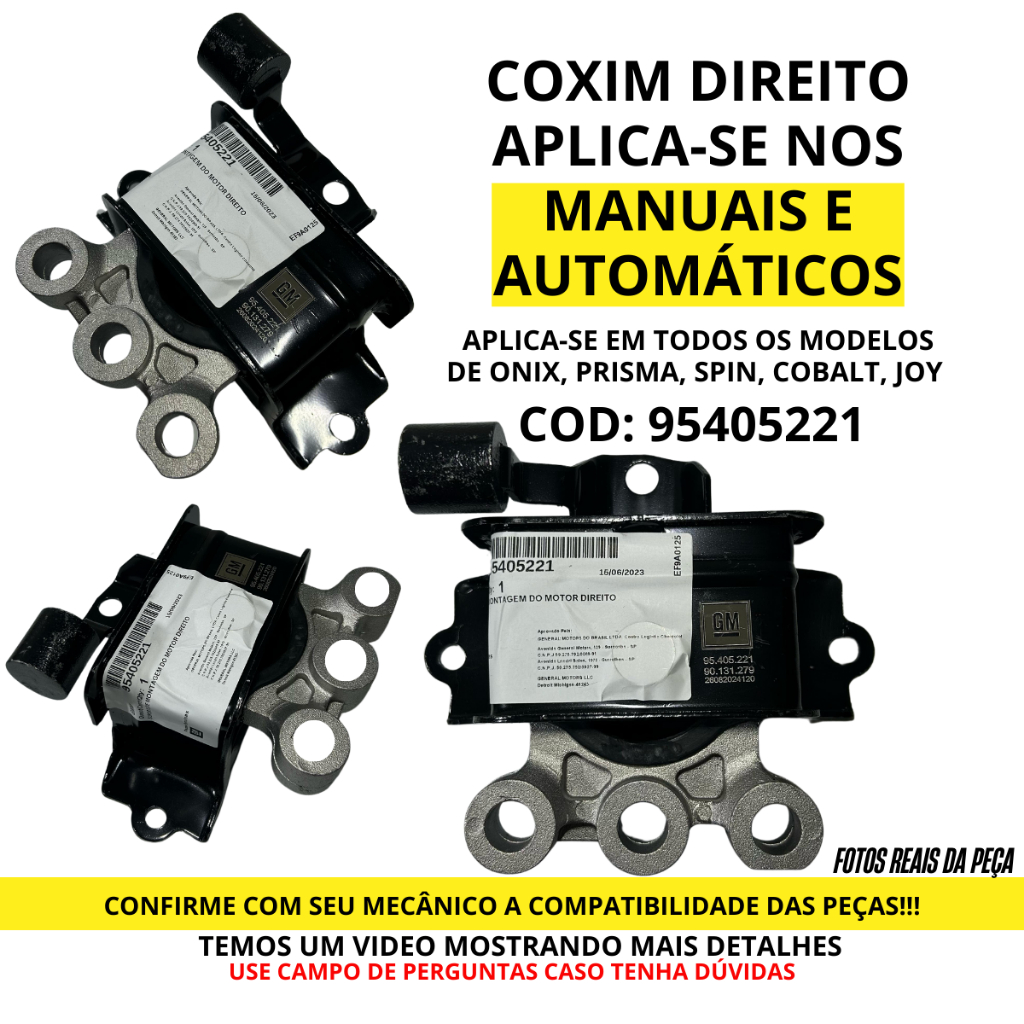 Coxim Motor Lado Direito Original Onix Cobalt Prisma Spin Joy Calço ...