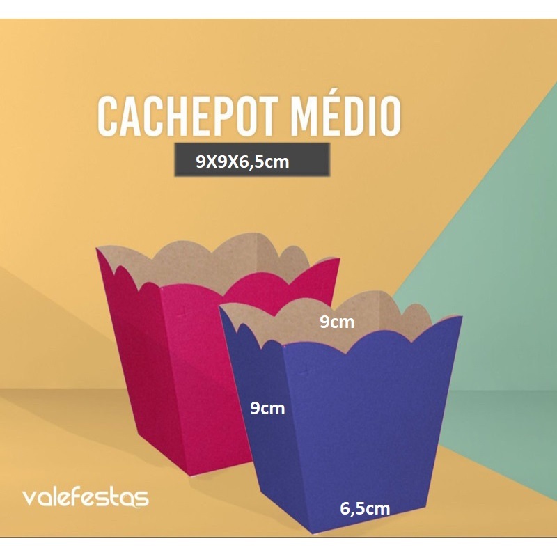 kit Cachepot papel cartonado para centro de mesa 9X9X6,5cm ...