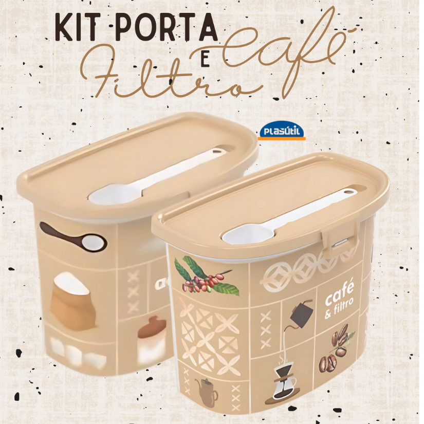 Kit Porta Café e filtro + Porta Açúcar - Plasútil | Shopee Brasil