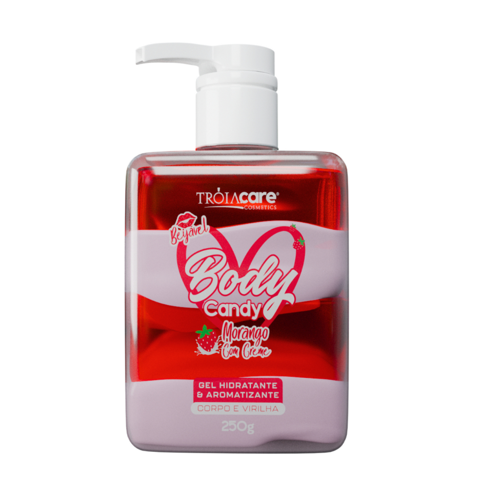 Gel Beijavel Queridinho Do Momento Body Candy Morango Com Creme 250g ...