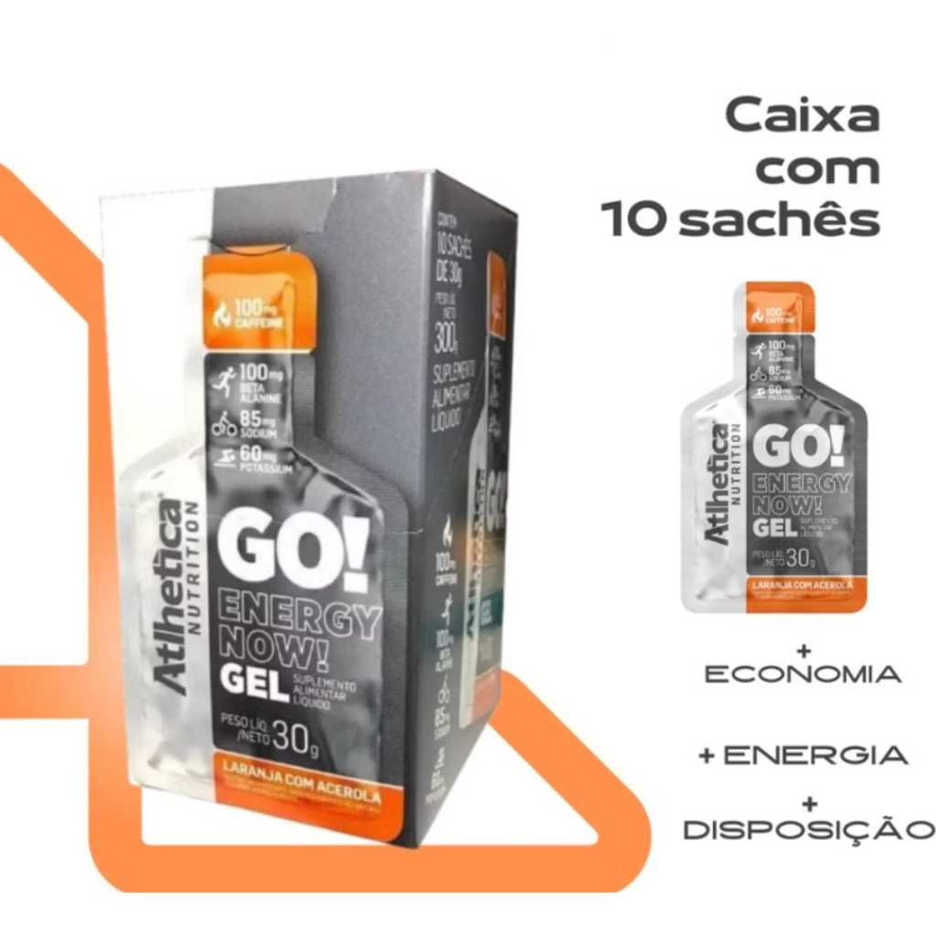 Energético Go! Energy Now Gel Atlhetica Nutrition Sabores Sachê 30g ...