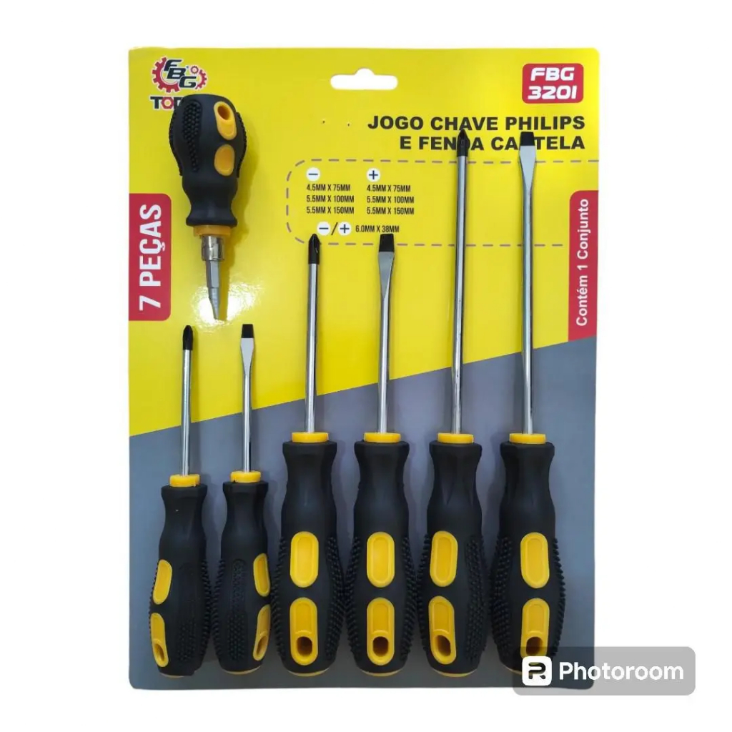 Kit De Chaves Fenda Philips Com 7 Peças Cabo Emborrachado Para Reparos ...