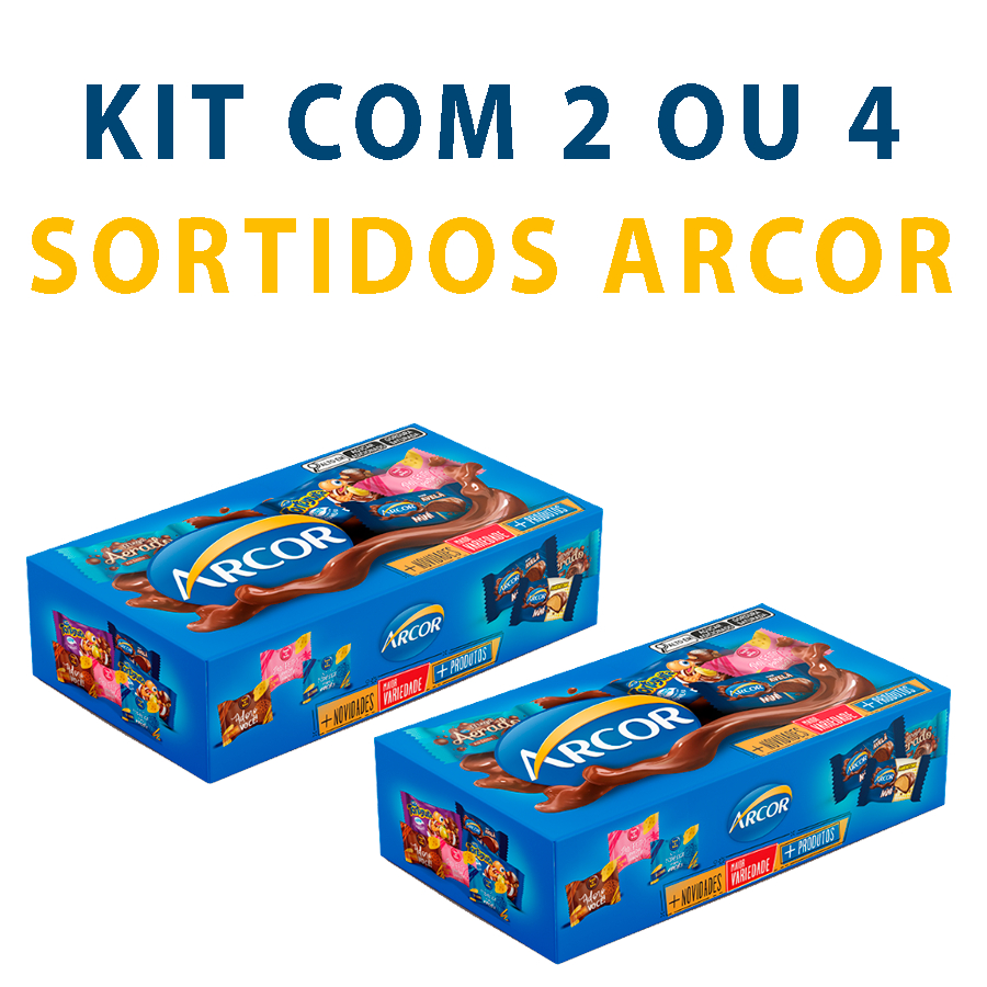 Kit 2 Ou 4 Caixas de Bombom Chocolate Mix Sortido 146g - ARCOR | Shopee ...