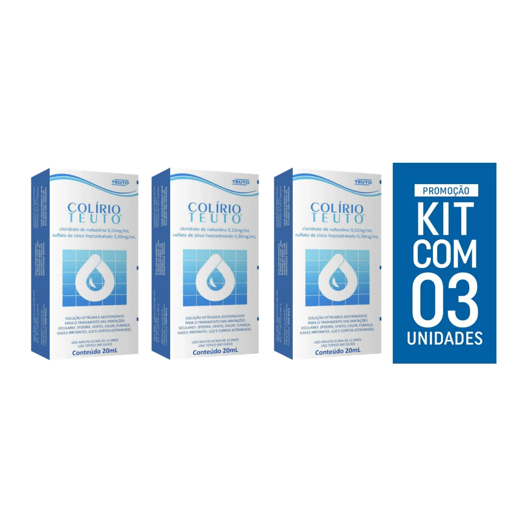 Colírio Teuto 20ml Kit Com 3 Caixas | Shopee Brasil