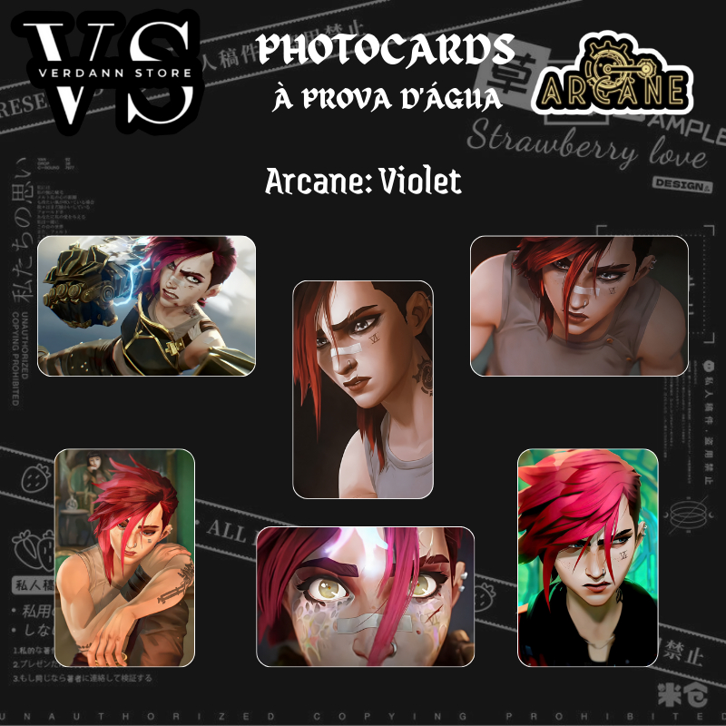 Kit Photocards 360g Vi Arcane LOL à prova d'água Fan-made 5.5x8.5cm ...