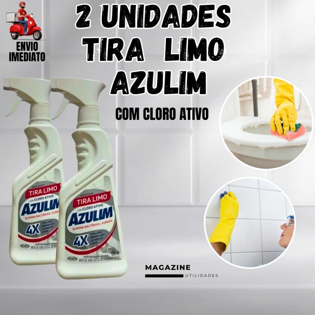 Tira Limo Azulim 2 Unidades Cloro Ativo Elimina Bactérias E Fungos ...