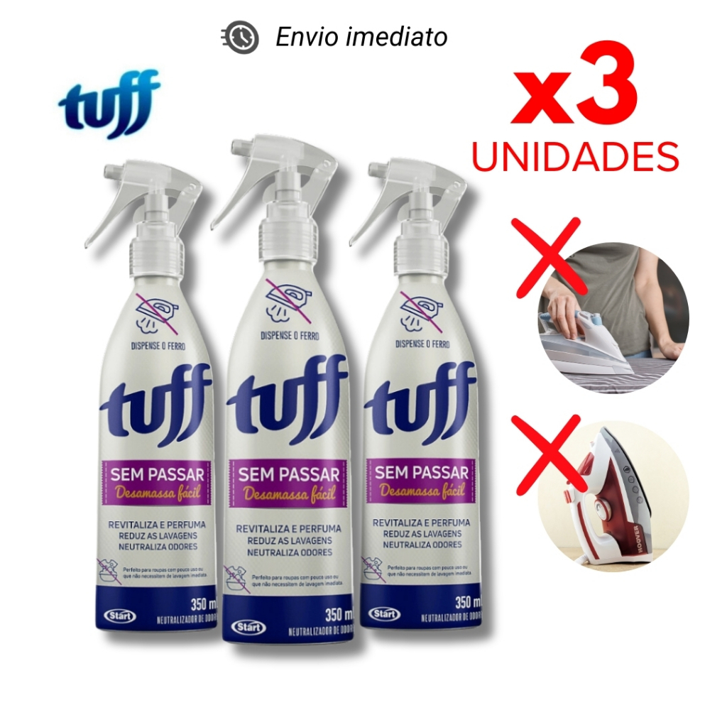 Kit 3 Spray Desamassa Fácil Tuff Sem Passar Perfuma Revitaliza e ...