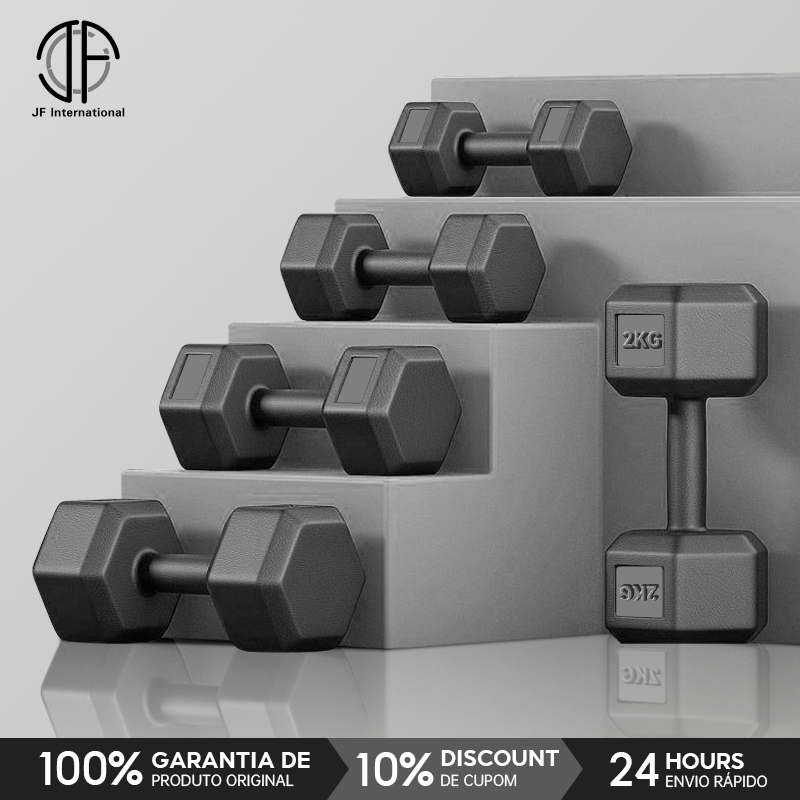 Halter Sextavado Pintado 1 ao 3 Kg "Unidade" - Treino em Casa ...