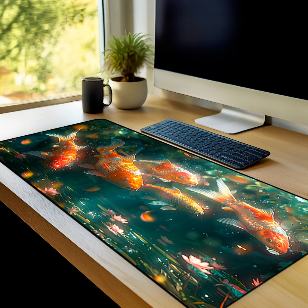 Mouse Pad Gamer Fish Antiderrapante Grande 70x35 80x35 90x40 90x50 cm ...