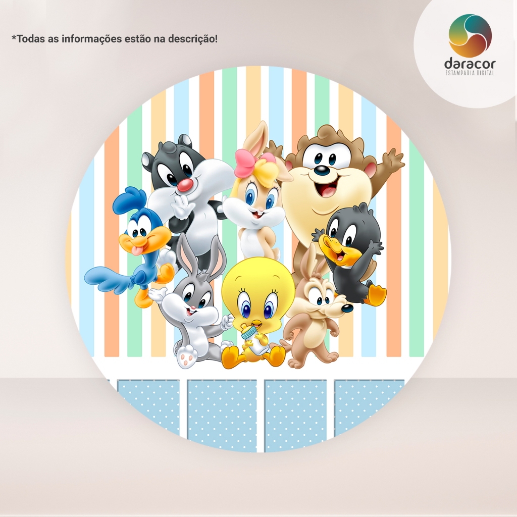 Painel Redondo baby Looney Tunes C/Elástico - R04 | Shopee Brasil