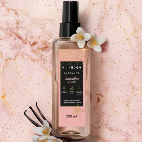Eudora Spray Perfumado Instance Baunilha Glow Body Splash Desodorante ...