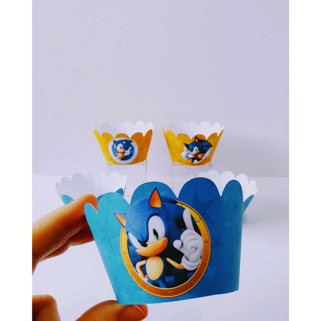 Kit Saia/Wrappers para Cupcake SONIC - Personalizada com 20 e 30 ...