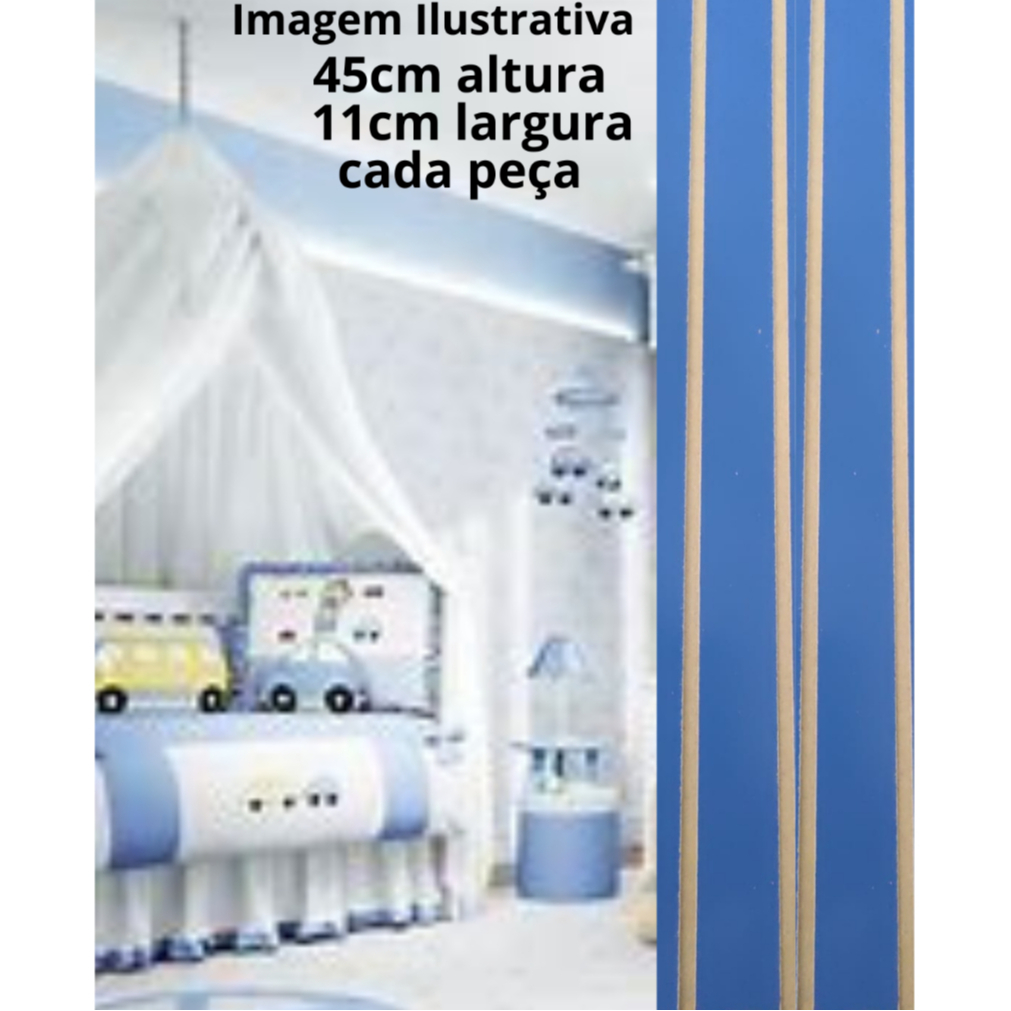 Kit 20 Ripado Decorativo Painel Ripado MDF Azul 45x11cm – Decoração ...