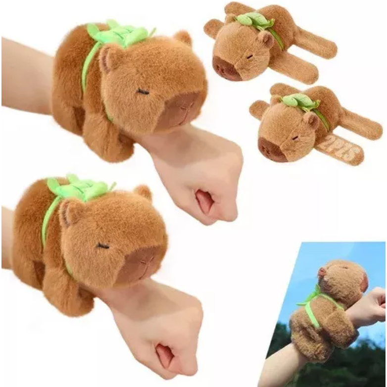 Pulseira de Pelúcia Capivara Fofa Brinquedos De Pelúcia Pulseira Bate Enrola | Shopee Brasil