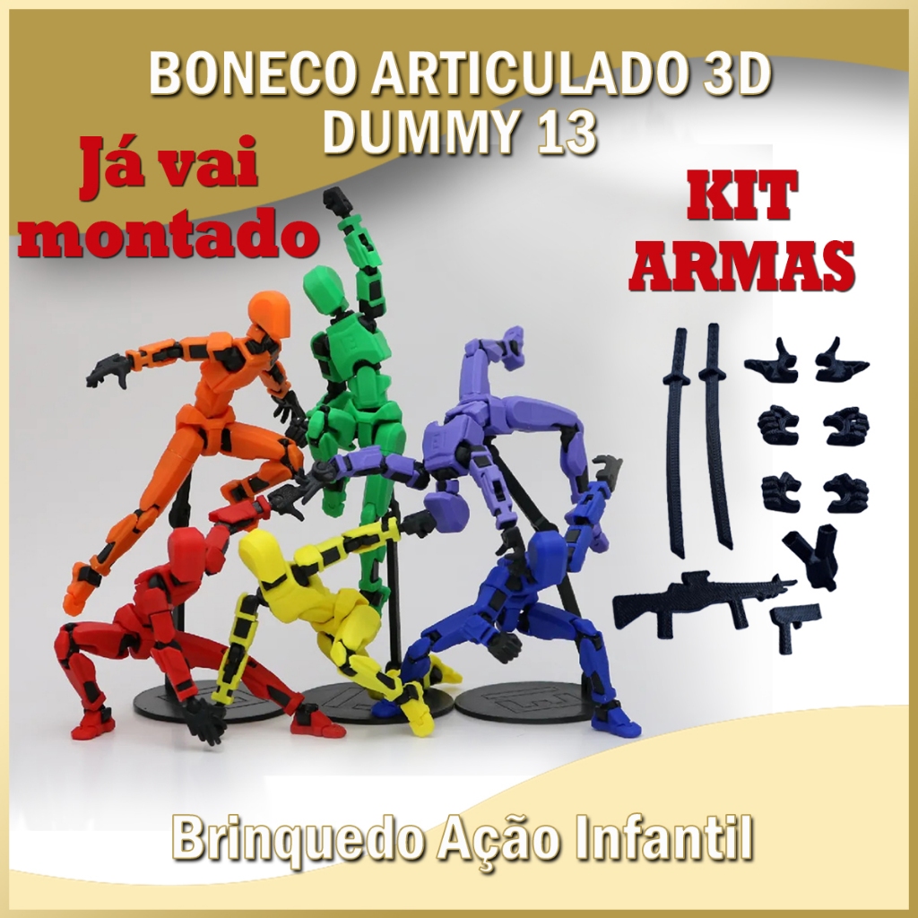 Boneco Dummy 13 - Boneco Articulado Brinquedo Educativo Varias Posições ...