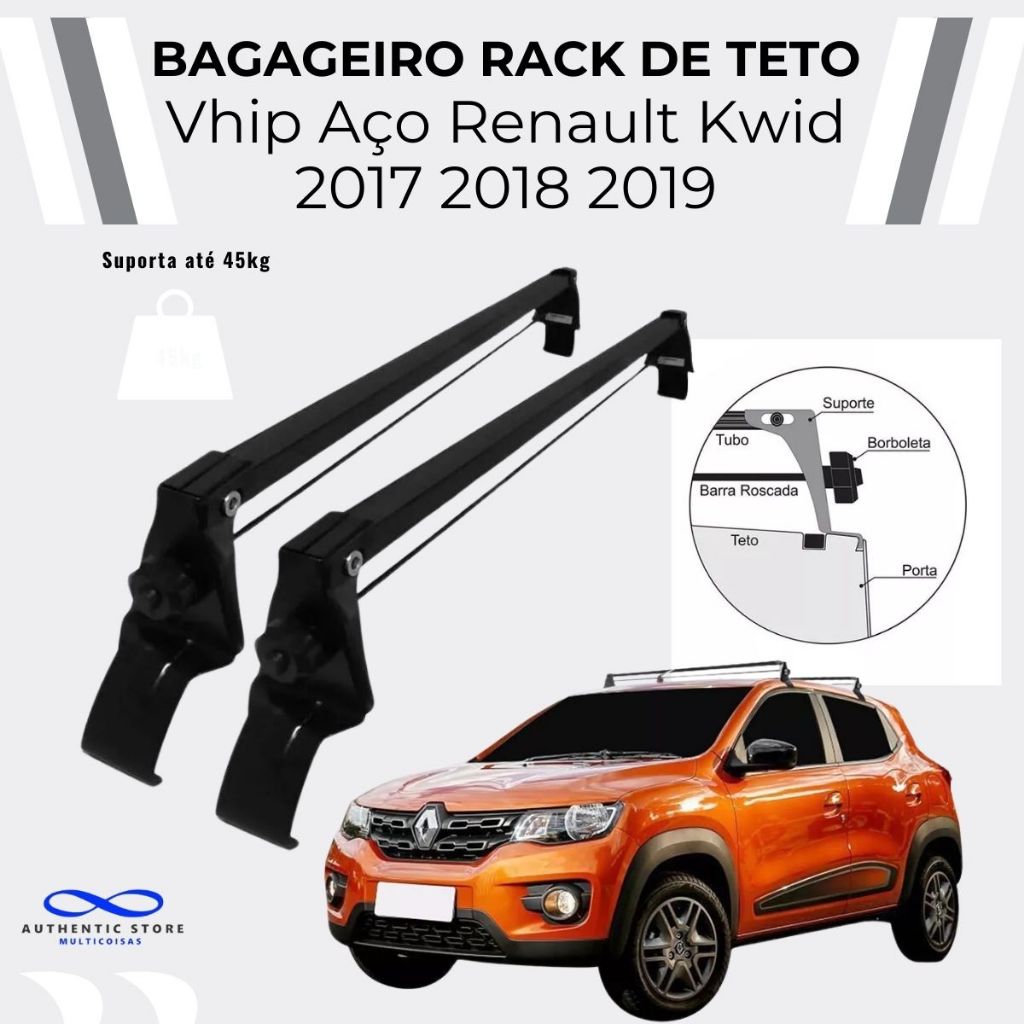 Rack de Teto Bagageiro Vhip para Renault Kwid 2017 à 2024 | Shopee Brasil