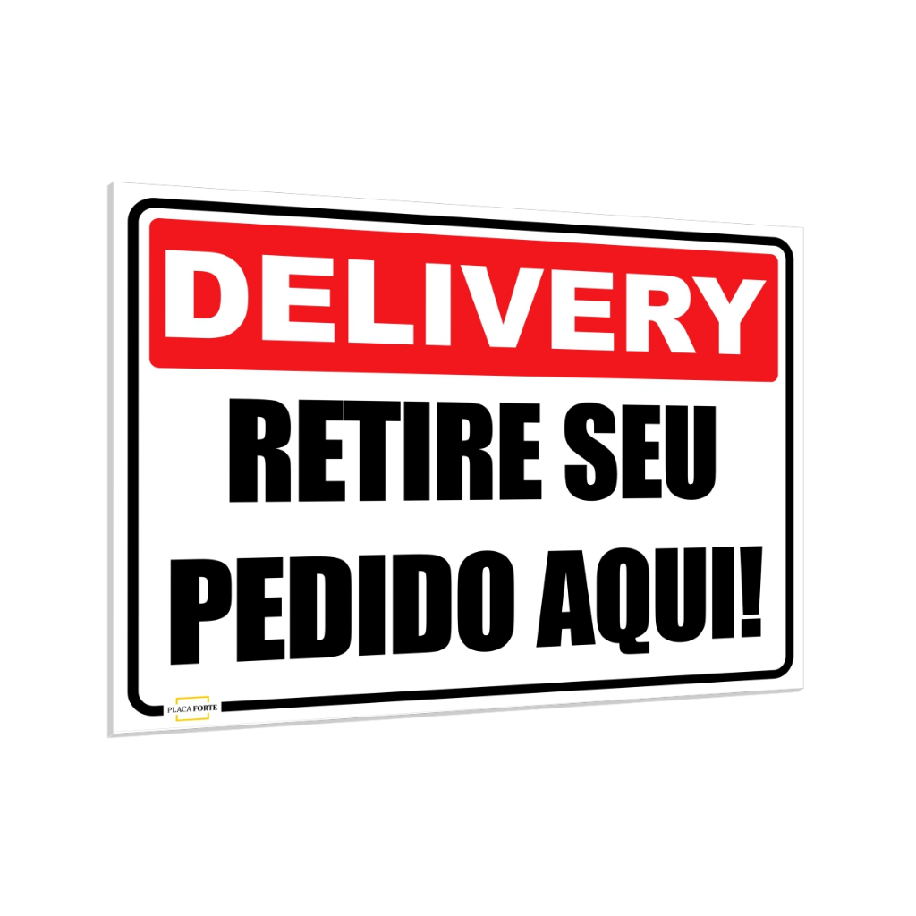 Placa Sinalização Delivery Retire Seu Pedido Aqui Restaurante ...