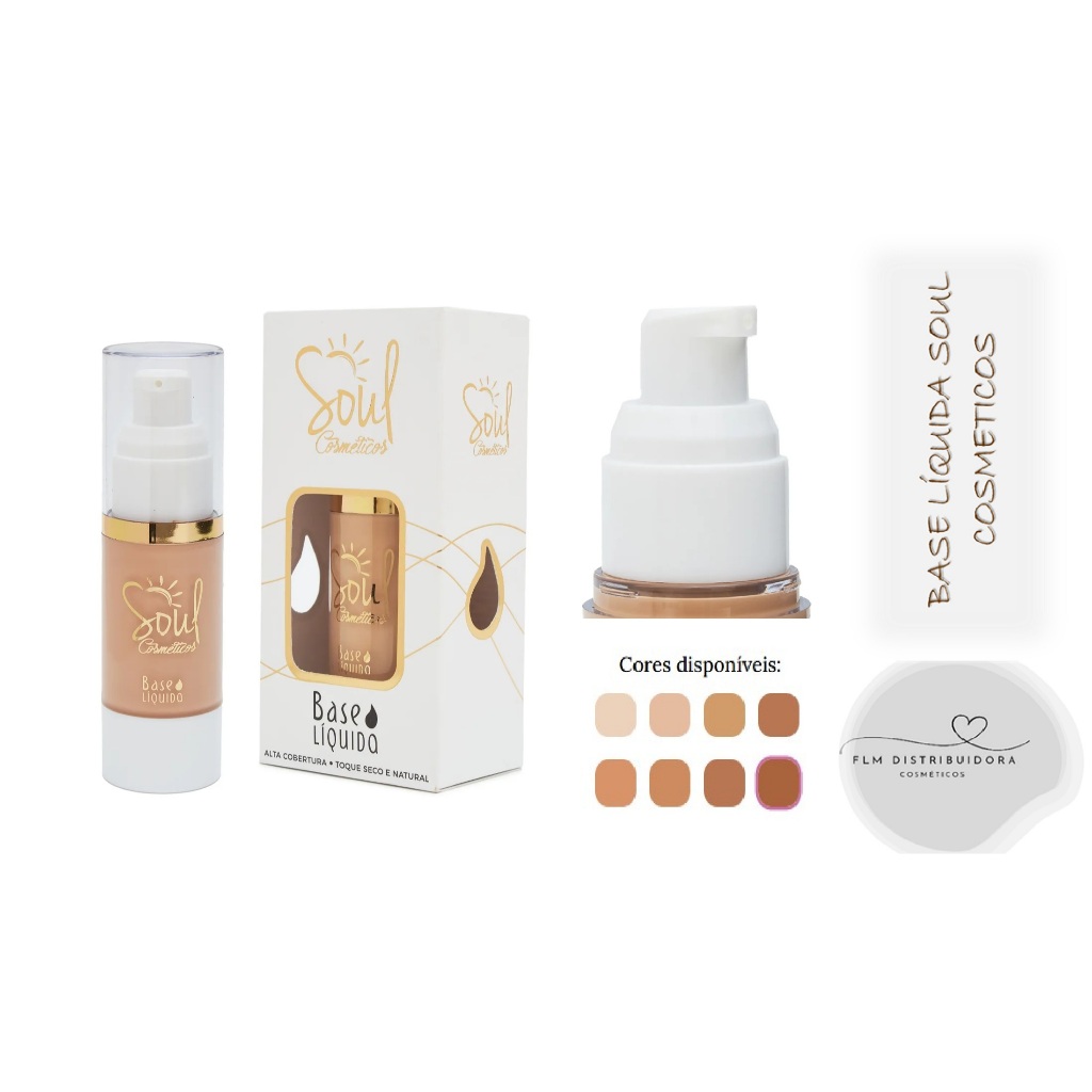 Base Líquida Cor 01 a 08 Soul Cosméticos 30g | Shopee Brasil