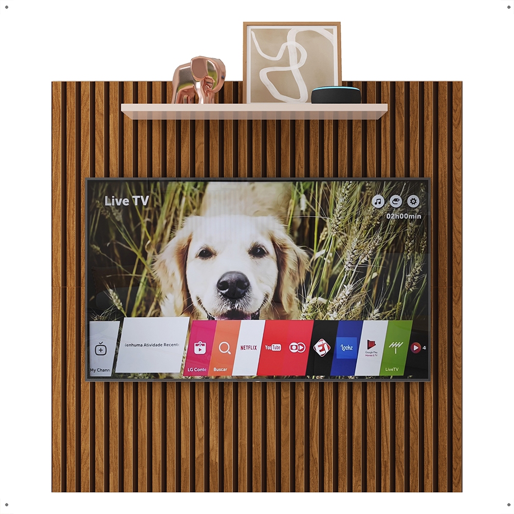 Painel Ripado Para TV até 32 Polegadas Estante Com Nicho Sala Quarto Home Rack 90x90 | Shopee Brasil