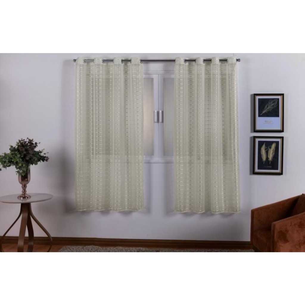Cortina de Voal Xadrez 2x1,5m – Leveza e Charme para Sala, Quarto e ...