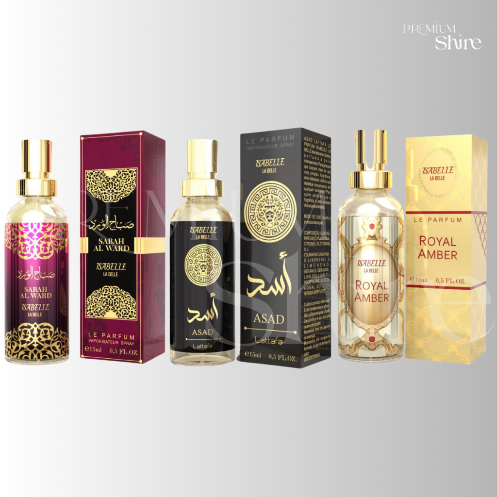 Perfume Sabah Al Ward 15ml + Asad 15ml + Royal Amber 15ml EDP Isabelle ...