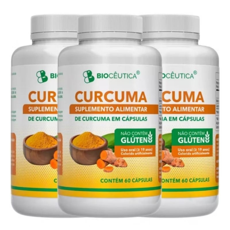 kit 3 Curcuma Suplemento Alimentar em Cápsulas - Biocêutica | Shopee Brasil