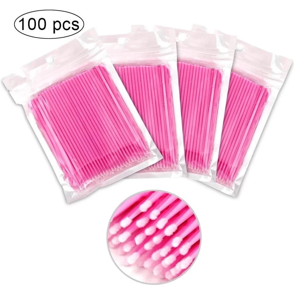 Kit 100 Microbrush Cotonete Alongamento Fio A Fio Cílios | Shopee Brasil
