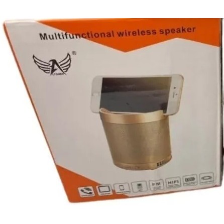 Caixa De Som Q3 Multifuncional Wireless Speaker Smartphone Cor Dourado ...