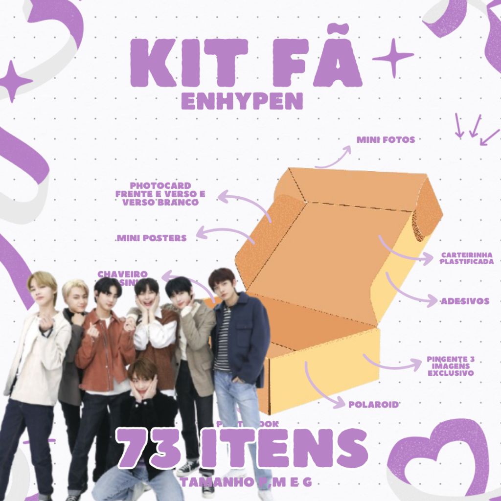 KIT FÃ ENHYPHEN [O VIRALIZADO] - ATÉ 73 ITENS - PHOTOCARD • ADESIVOS ...