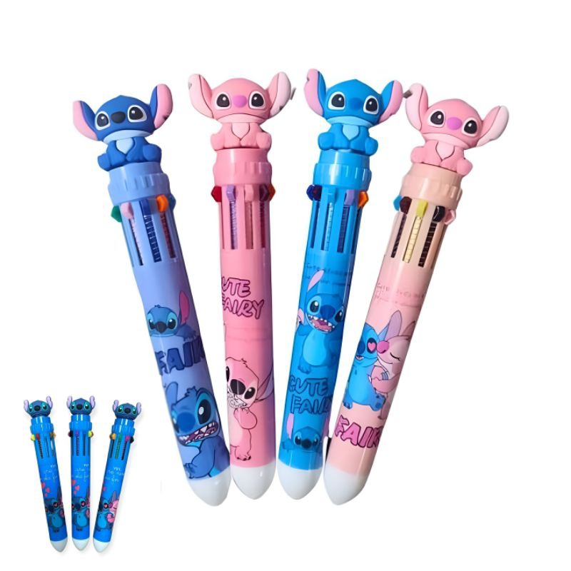Caneta Stitch e Angel 10 cores | Shopee Brasil