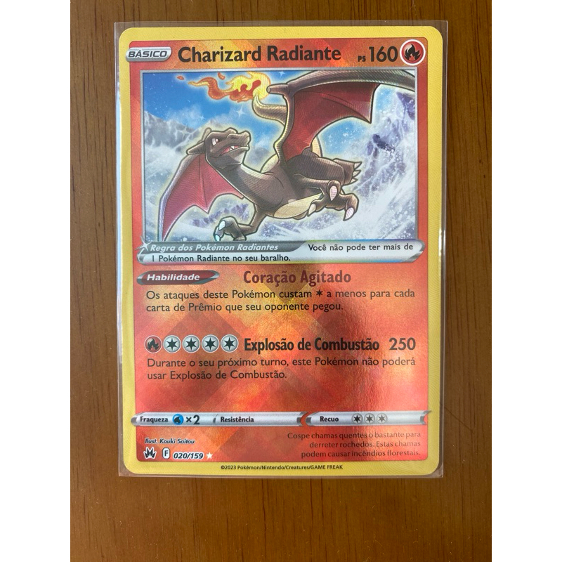Carta Pokémon Charizard Radiante (020/159) Original | Shopee Brasil