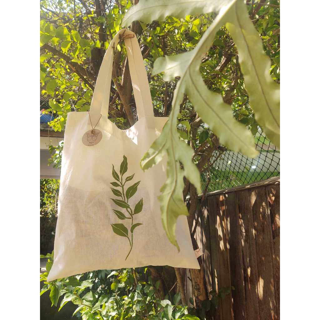 Ecobag ramo de folhas - básica | Shopee Brasil