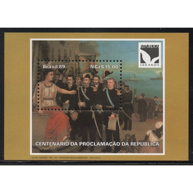 Bloco Brasil Proclamação da República - selo de carta - filatelia ...