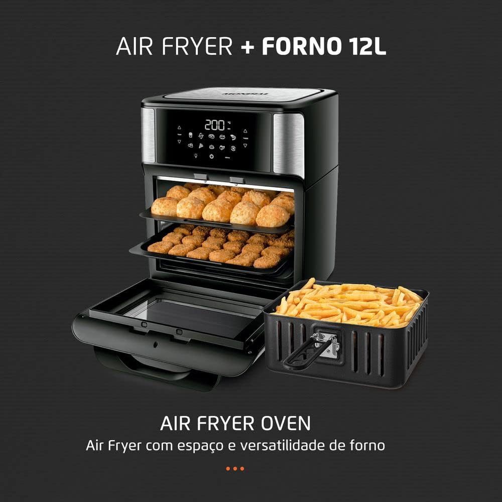 Fritadeira Air Fryer Forno Oven 12 Litros, Mondial, Preto/Inox, 2000W ...