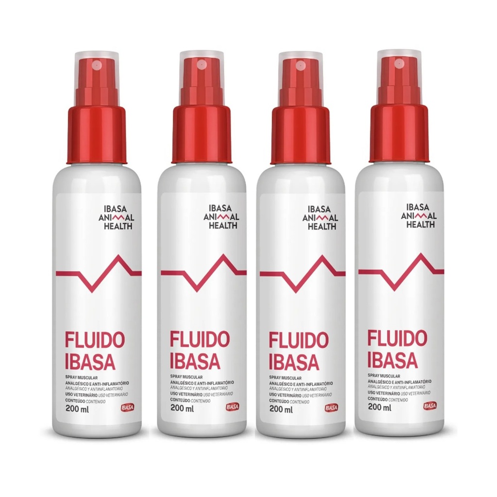 Kit 4 Fluido Spray Ibasa Para Dor Muscular Bursite - 200ml | Shopee Brasil
