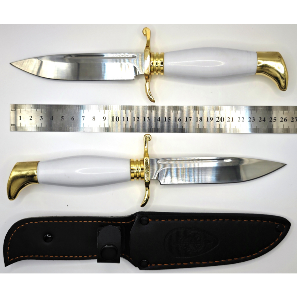 FACA DYNAMIC BOWIE CABO PRETO E BRANCO DETALHES DOURADOS GD-A1 | Shopee Brasil