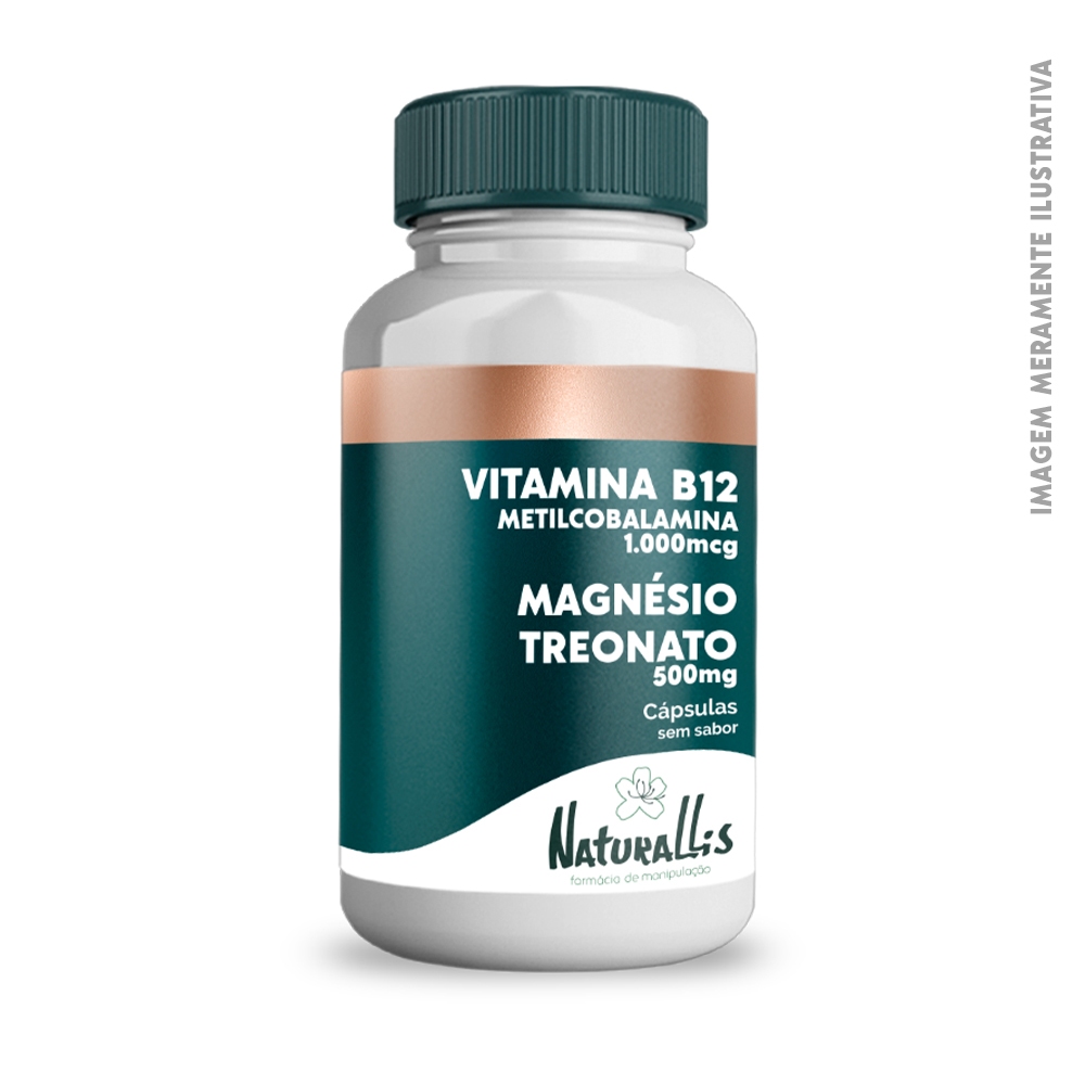 Vitamina B12 Metilcobalamina + Magnésio Treonato - 30, 60 ou 90 Cápsulas - Sem Sabor | Shopee Brasil