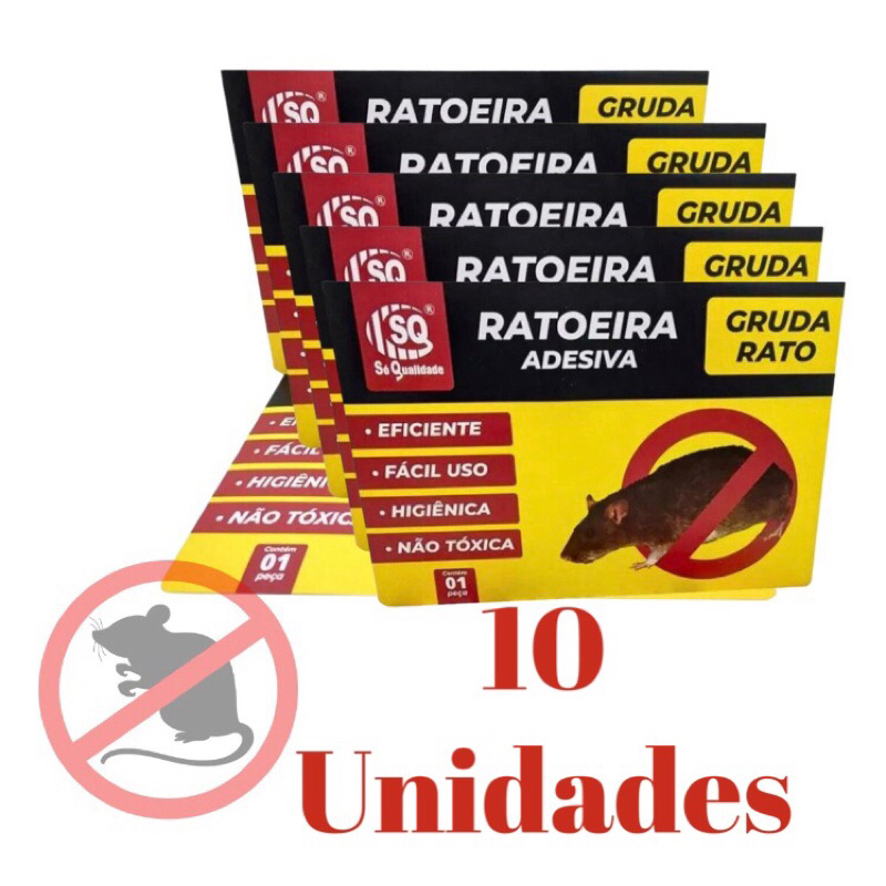 Kit 10 Cola Rato Adesivo Pega Insetos kit 10 unidaded Armadilha Adesiva ...
