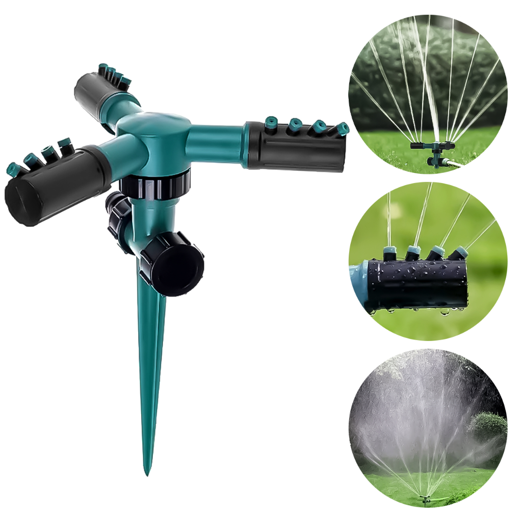 Irrigador Giratório 360° Automático Aspersor Jardim 12 Jatos Água ...