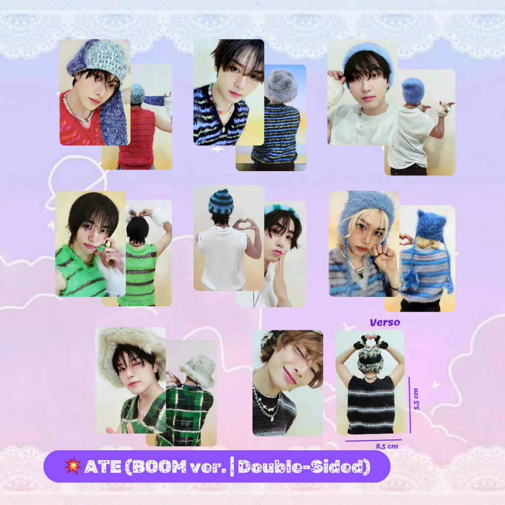 Set ATE (BOOM ver. | Double-Sided) - Stray Kids - Fanmade | Shopee Brasil