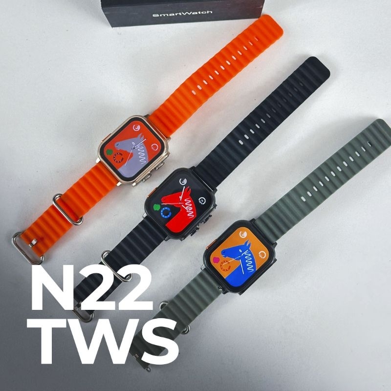 N22 TWS - Smartwatch Ultra com Fones de Ouvido Bluetooth TWS Integrados ...